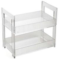 China Durable Multi-Purpose Acrylic Shelf Double-Layer Transparent Organizer for Cosmetics Bathroom Toiletries for sale