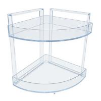 China Modern Double-Layer Rectangle Detachable Injection Molding Acrylic Non-Folding Storage Rack for Bathroom for sale