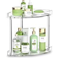 China Modern Double-Layer Rectangle Detachable Injection Molding Acrylic Non-Folding Storage Rack for Bathroom for sale