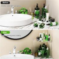 China Factory Custom Transparent Acrylic Corner Storage Double-Layer Organizer for Countertop Bathroom Dressing Table Seasoning for sale