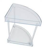 China Factory Custom Transparent Acrylic Corner Storage Double-Layer Organizer for Countertop Bathroom Dressing Table Seasoning for sale