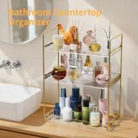China New Design Light Luxury Detachable Three-Tier Acrylic Storage Rack for Desktop Sundries Bathroom Cosmetics for sale
