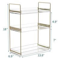 China New Design Light Luxury Detachable Three-Tier Acrylic Storage Rack for Desktop Sundries Bathroom Cosmetics for sale