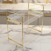 China High Quality Portable Light Luxury 2 Tiers Acrylic Bathroom Counter Top Organizer Tray Vanity Stand Display Rack for sale