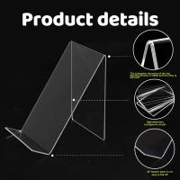 China High Quality Factory Customization Anti-slip Stability Highly Transparent Acrylic Portable Book Display Stand for Library for sale