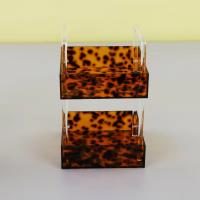 China Factory Wholesale Custom Two Layer Acrylic Leopard Print Acrylic Storage Rack for Home Office for sale