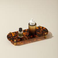 China Wholesale Custom Home Use Leopard Print Acrylic Single Layer Jewelry Fragrance Display Storage Rack for Bathroom Desktop for sale