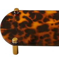 China Wholesale Custom Home Use Leopard Print Acrylic Single Layer Jewelry Fragrance Display Storage Rack for Bathroom Desktop for sale