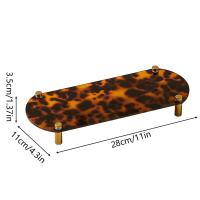 China Wholesale Custom Home Use Leopard Print Acrylic Single Layer Jewelry Fragrance Display Storage Rack for Bathroom Desktop for sale
