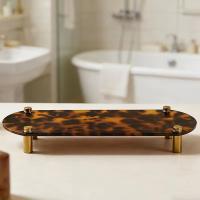 China The Latest Model Custom Leopard Print Acrylic Home Use Snack Tray Jewelry Organizer Perfume Storage Rack for sale