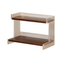 China Factory Wholesale Multi-Purpose Minimalist Coffee Cup Storage Cabinet Acrylic Double Desktop Cup Storage Rack for sale