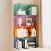China Light Luxury Modern Minimalist Acrylic Storage Bookcase Freestanding Corner Floor Cabinet for Living Room for sale