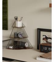 China New Style High-End Thickened Highly Transparent Standing Triangle Three-Layer Minimalist Modern Cosmetic Acrylic Storage Rack for sale