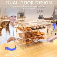 China Premium Multi-Tier Clear Acrylic Display Case with Door Transparent Bakery Showcase for Donuts Cookies Cakes for sale