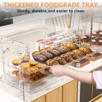 China Premium Multi-Tier Clear Acrylic Display Case with Door Transparent Bakery Showcase for Donuts Cookies Cakes for sale