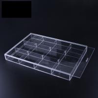 China Modern 30-Cell Transparent Acrylic Storage Box with Cover Jewelry Ring Gemstone Bead Tray Loose Bead Holder for sale
