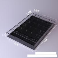 China Modern 30-Cell Transparent Acrylic Storage Box with Cover Jewelry Ring Gemstone Bead Tray Loose Bead Holder for sale