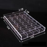 China Modern 30-Cell Transparent Acrylic Storage Box with Cover Jewelry Ring Gemstone Bead Tray Loose Bead Holder for sale