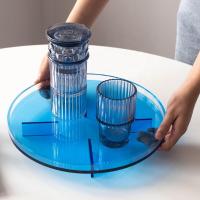 China Modern Nordic Acrylic Round Tray Creative Home Living Room Coffee Table Cup Tray Storage Multifunctional Injection Design for sale