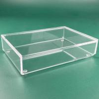 China Wholesale Custom Acrylic Desktop Stationery Dustproof Rectangle Storage Plastic Turn Cover Modern Transparent Display Box for sale