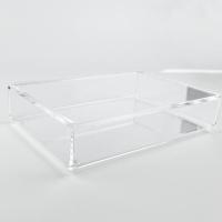 China Wholesale Custom Acrylic Desktop Stationery Dustproof Rectangle Storage Plastic Turn Cover Modern Transparent Display Box for sale
