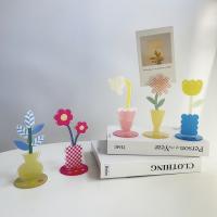 China Acrylic Ins Note Clip Desktop Photo Message Lovely Flower Holding Card Small Display Card Photo Clip for sale