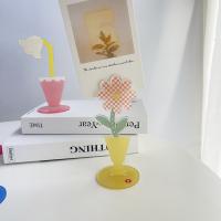 China Acrylic Ins Note Clip Desktop Photo Message Lovely Flower Holding Card Small Display Card Photo Clip for sale