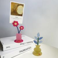 China Acrylic Ins Note Clip Desktop Photo Message Lovely Flower Holding Card Small Display Card Photo Clip for sale