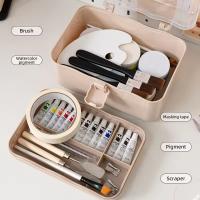 China Cosmetics Container Desktop Storage Box Double-layer Large Capacity Family Medicine Box Travel Portable Medicine Drugs for sale