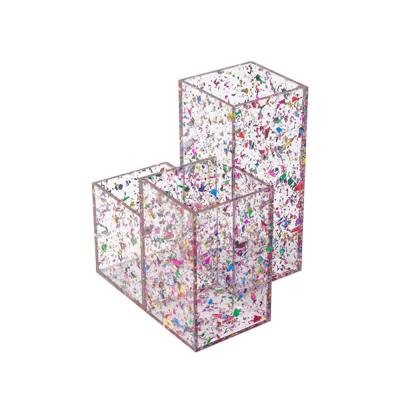 China Wholesale Modern Acrylic Powder Pen Holder High  Injection Rectangle Splicing Powder Plate Hot Bending Cutting for sale