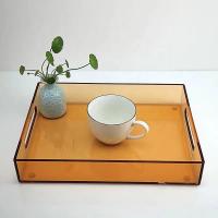 China Custom Classic Acrylic Tray Factory Single Tier Square Storage for Hotel Club Cup Teacup Kitchen Food Bathroom Tools Office Use for sale