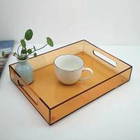 China Custom Classic Acrylic Tray Factory Single Tier Square Storage for Hotel Club Cup Teacup Kitchen Food Bathroom Tools Office Use for sale