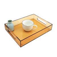 China Custom Classic Acrylic Tray Factory Single Tier Square Storage for Hotel Club Cup Teacup Kitchen Food Bathroom Tools Office Use for sale