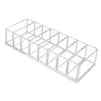 China Wholesale Transparent Acrylic 8-Cell Eyeshadow Tray Lipstick Gloss Contact Lens Powder Case Rectangular Desktop Cosmetic Storage for sale