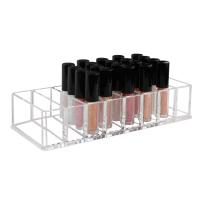 China Wholesale Transparent Acrylic 8-Cell Eyeshadow Tray Lipstick Gloss Contact Lens Powder Case Rectangular Desktop Cosmetic Storage for sale