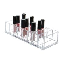 China Wholesale Transparent Acrylic 8-Cell Eyeshadow Tray Lipstick Gloss Contact Lens Powder Case Rectangular Desktop Cosmetic Storage for sale