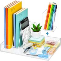 China Single-Tier Acrylic Office Organizer Stationery Storage and File Classification Display Box for Tidy up the Desktop for sale