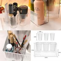 China Modern Acrylic Toothbrush and Cosmetics Hair Dryer Shelf Vertical Multi-Functional Rectangle Office Organizer for sale