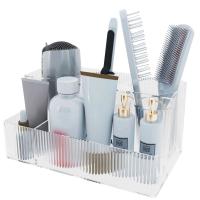China Modern Acrylic Toothbrush and Cosmetics Hair Dryer Shelf Vertical Multi-Functional Rectangle Office Organizer for sale