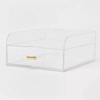 China Factory Direct Sale Acrylic Desk Organizers for Paper File Organizer Tray Clear Book Holder for sale