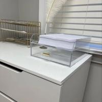 China Factory Direct Sale Acrylic Desk Organizers for Paper File Organizer Tray Clear Book Holder for sale