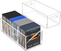 China Custom Square Acrylic Desktop Storage Box with Handle Transparent Office Organizer for Cards Bags Hanging Items Candies for sale