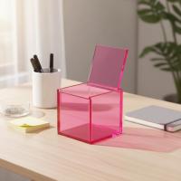 China Customizable Wholesale Price Flip Cover Muti-Color Acrylic Storage Organizer Box for sale