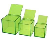 China Muti-color Custom Acrylic Colored Display Box Flip Cover Acrylic Storage Box Acrylic Boxes With Hanging Lid for sale