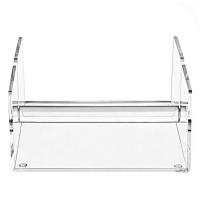 China Transparent Acrylic Napkin Holder Classic Square Design with Carved Techniques Flexible Use for Magnetic Card for sale
