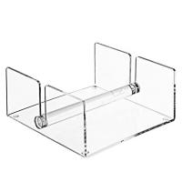 China Transparent Acrylic Napkin Holder Classic Square Design with Carved Techniques Flexible Use for Magnetic Card for sale