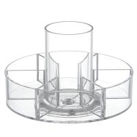 China Hot Selling Rotating Acrylic Desktop Skincare Perfume Organizer Transparent Cosmetic Storage Rack for sale