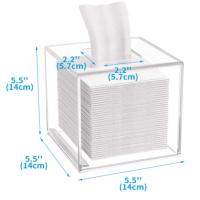 China Transparent Acrylic Tissue Box High-End Square Design with Carved Details Elegant Napkin Holder for Home Office Restaurant for sale