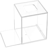 China Transparent Acrylic Tissue Box High-End Square Design with Carved Details Elegant Napkin Holder for Home Office Restaurant for sale