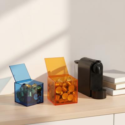 China Colorful Acrylic Storage Box Dust-Proof Desktop Organizer Fashionable Small Household Storage Box Gift for sale